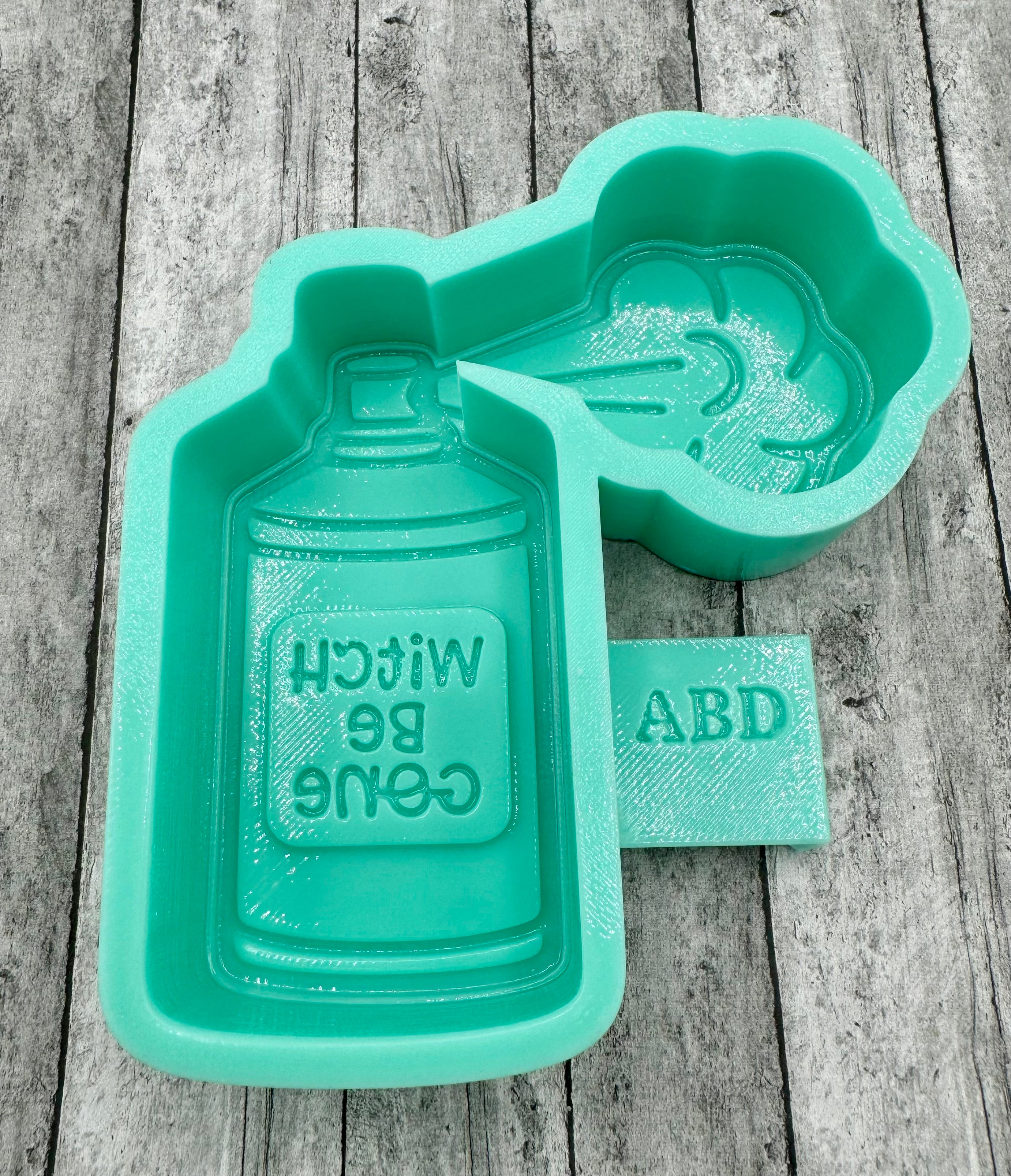 Witch Be Gone Spray Silicone Molds, Molds for Freshies, Wax Mold, Ceme