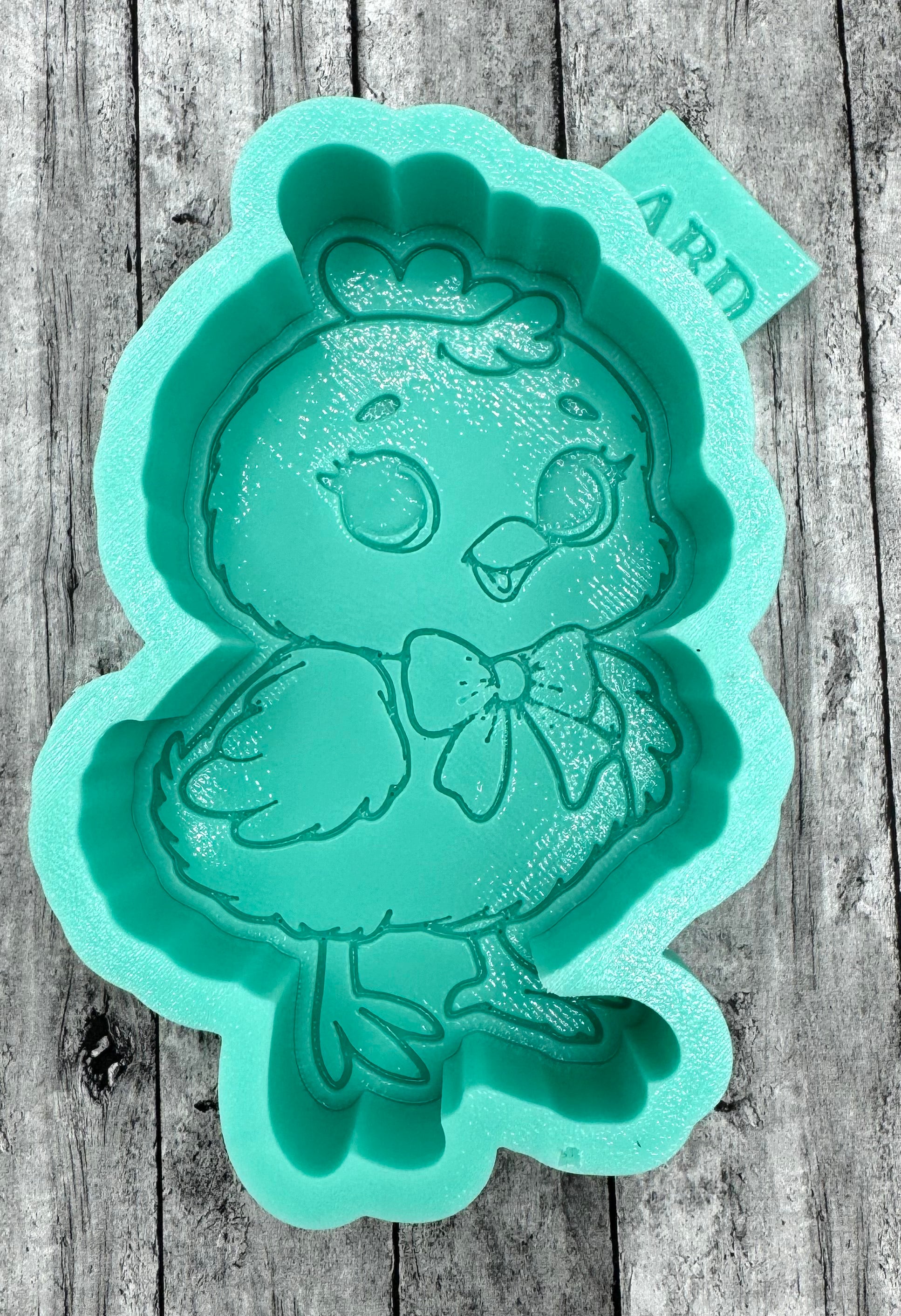 Baby Easter Chick Chicken with Bow Freshie Silicone Mold