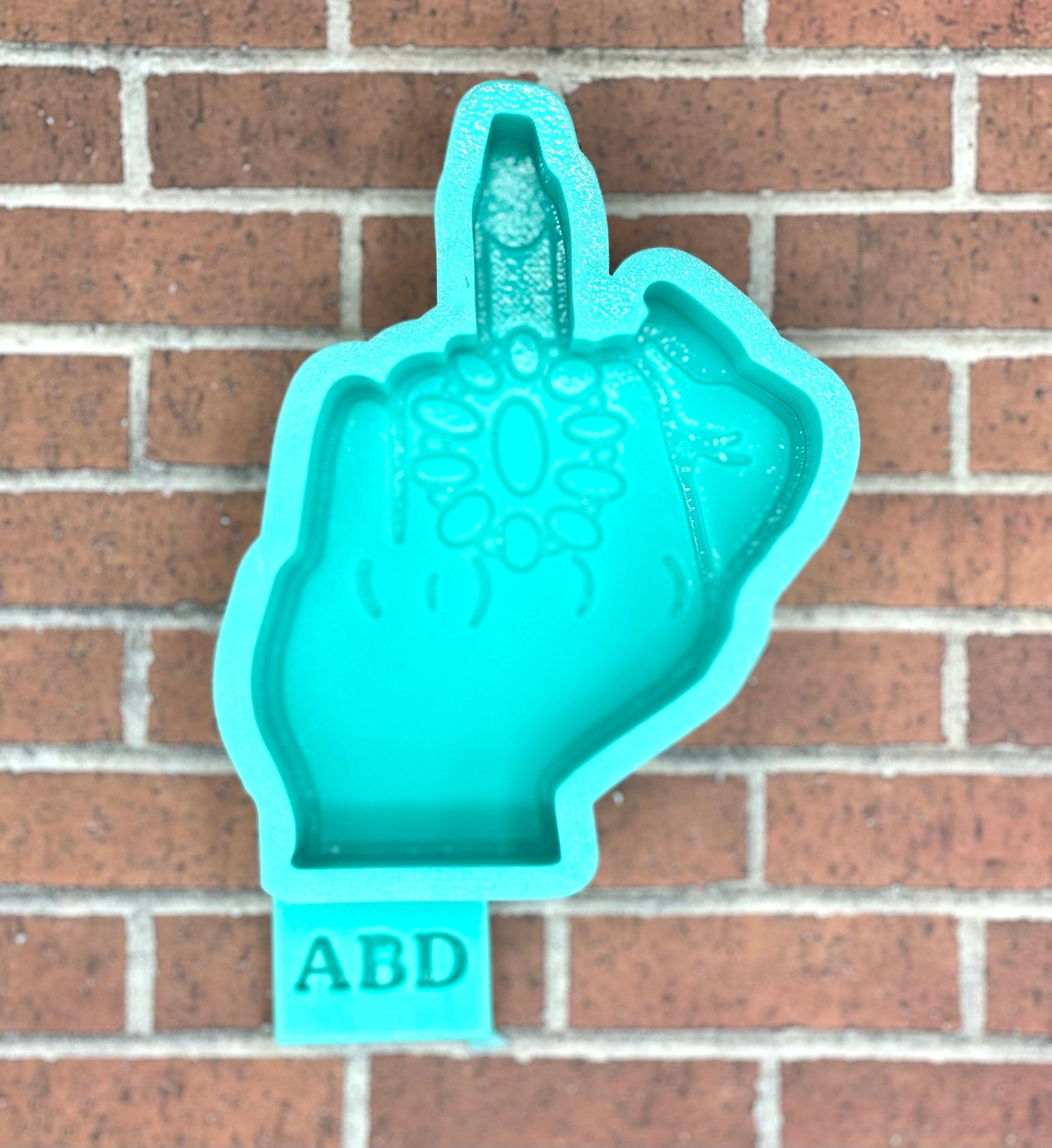 Middle Finger with Conch Ring Silicone Mold- Freshie Mold, Silicone Mo